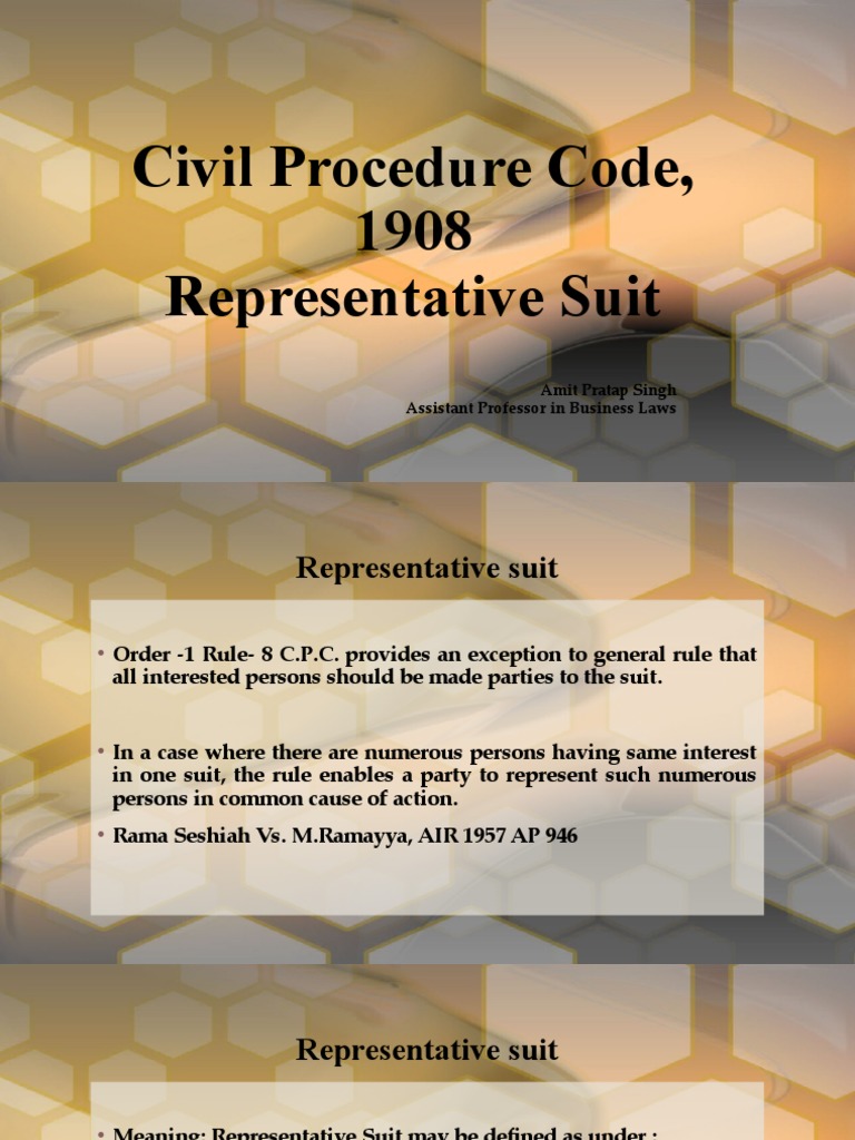 Representative Suits: Understanding the Essential Elements, Objectives ...