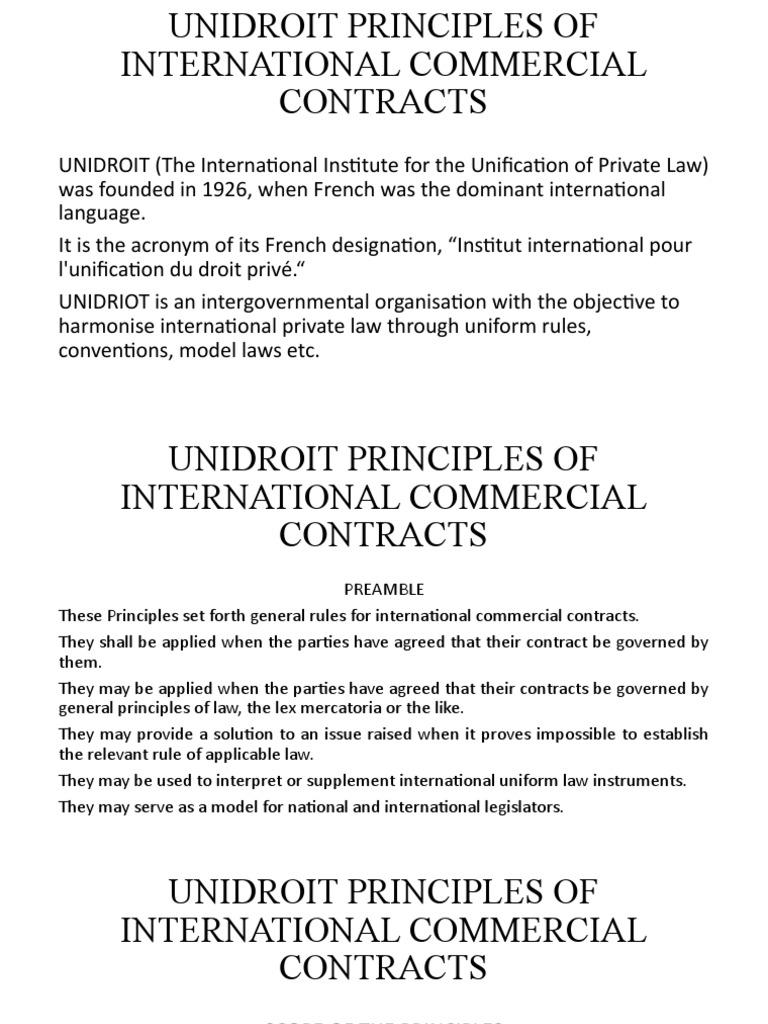 Unidroit Principles | PDF | Civil Law (Legal System) | Justice