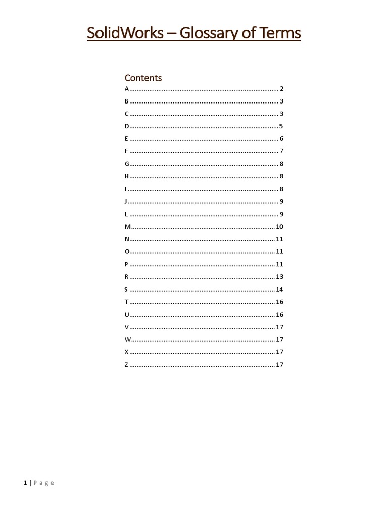 Solidworks - Glossary of Terms | PDF | Space | Geometry