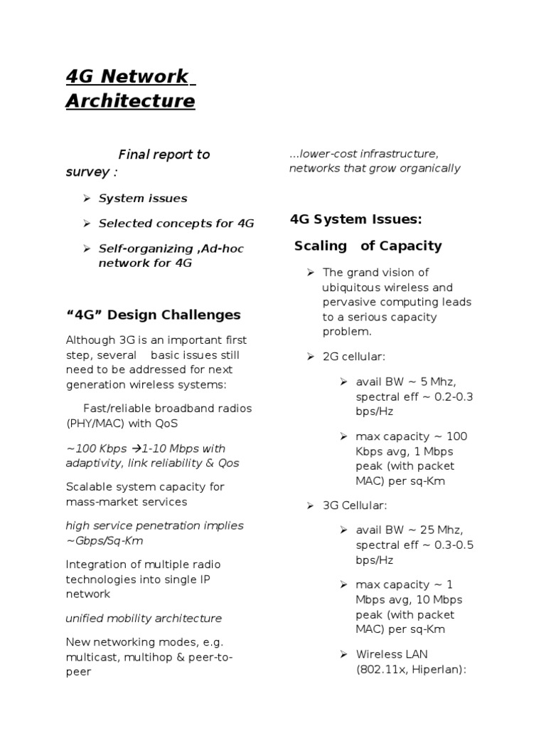 4G Network Architecture | PDF | 4 G | Wireless Lan