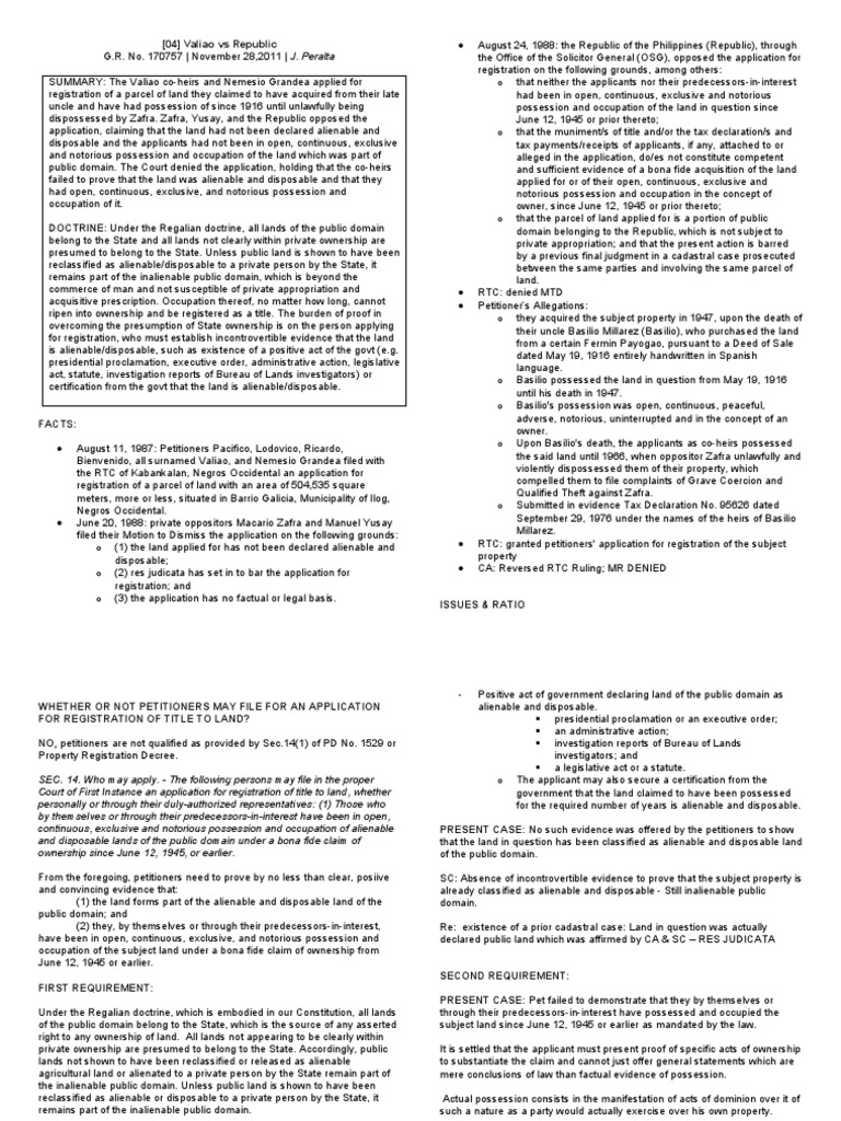 04-Valiao Vs Republic | PDF | Adverse Possession | Ownership