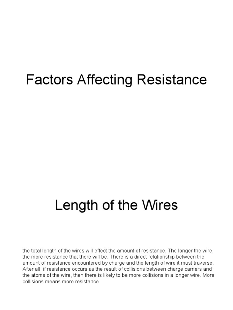 Factors Affecting Resistance | PDF