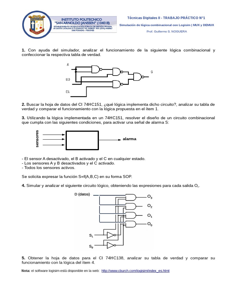 Simulación de Lógica Combinacional en Logisim | PDF | Informática