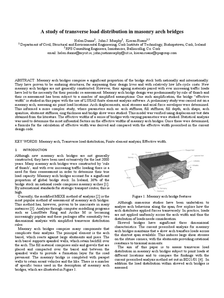 Transverse Load Distribution in Arch Bridges | PDF | Bridge | Young's ...