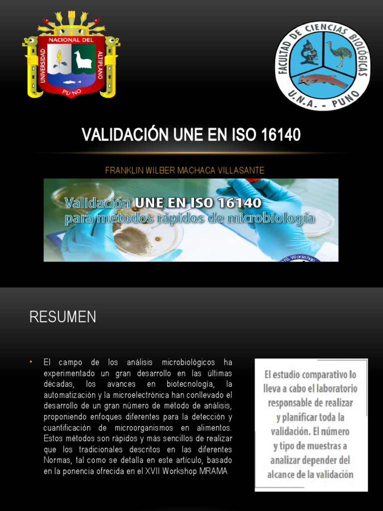 Validación UNE EN ISO 16140 | PDF | Virus | Alimentos