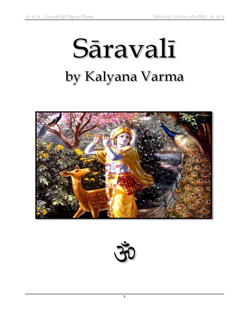Saravali of Kalyana Varma PDF | PDF | Hindu Astrology | Zodiac
