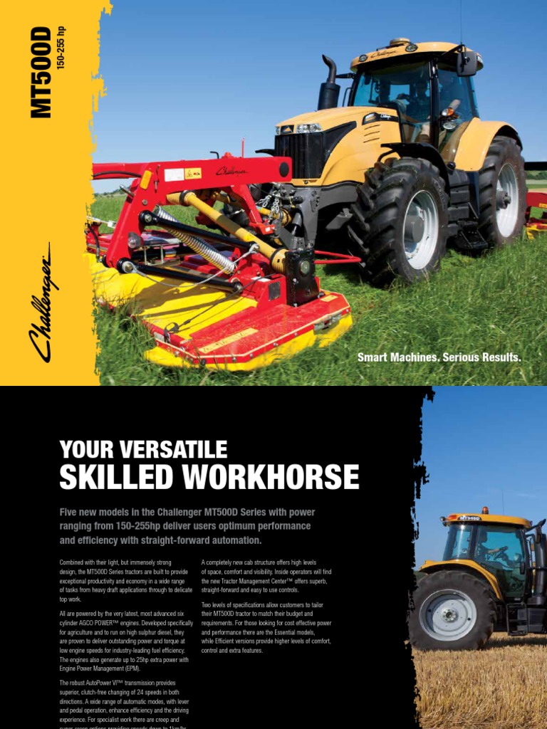 Challenger Tractor MT500d Operator's Manual (PDF, ENG, 6 MB) | PDF ...