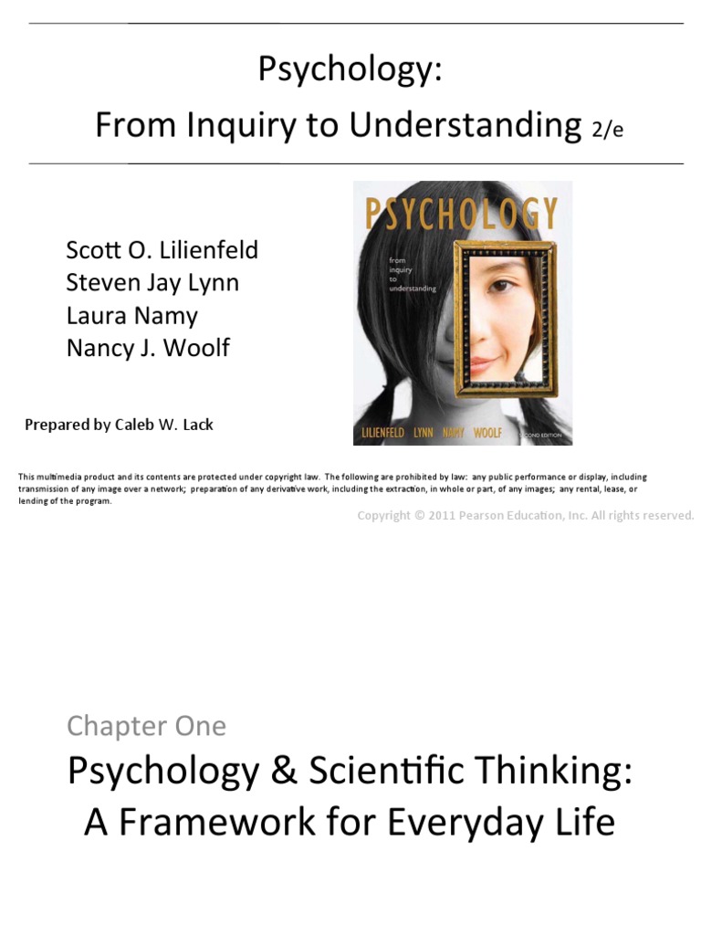 Psychology: From Inquiry To Understanding: Scott O. Lilienfeld Steven ...