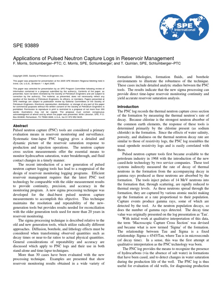SPE 93889 Applications of Pulsed Neutron Capture Logs in Reservoir ...