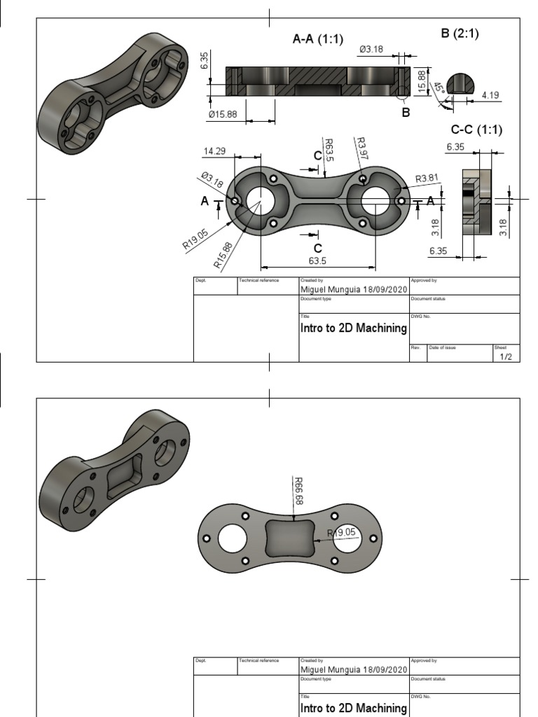 Intro To 2D Machining Drawing v1 | PDF