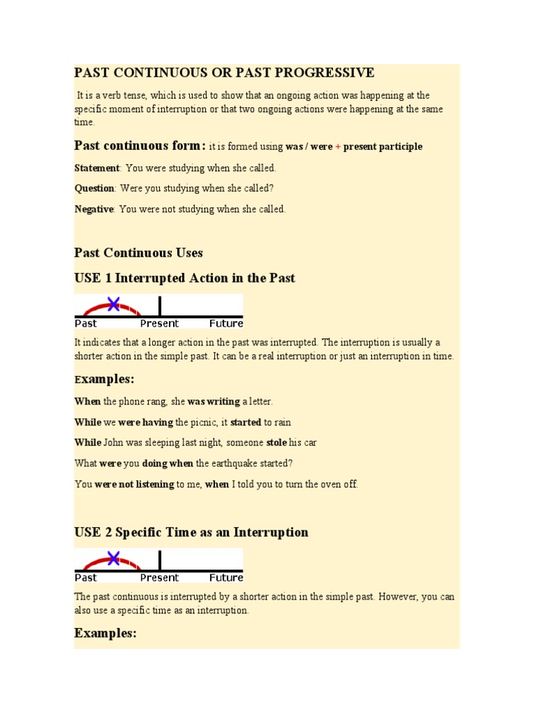 Past Continuous or Past Progressive | PDF | Language Mechanics | Grammar
