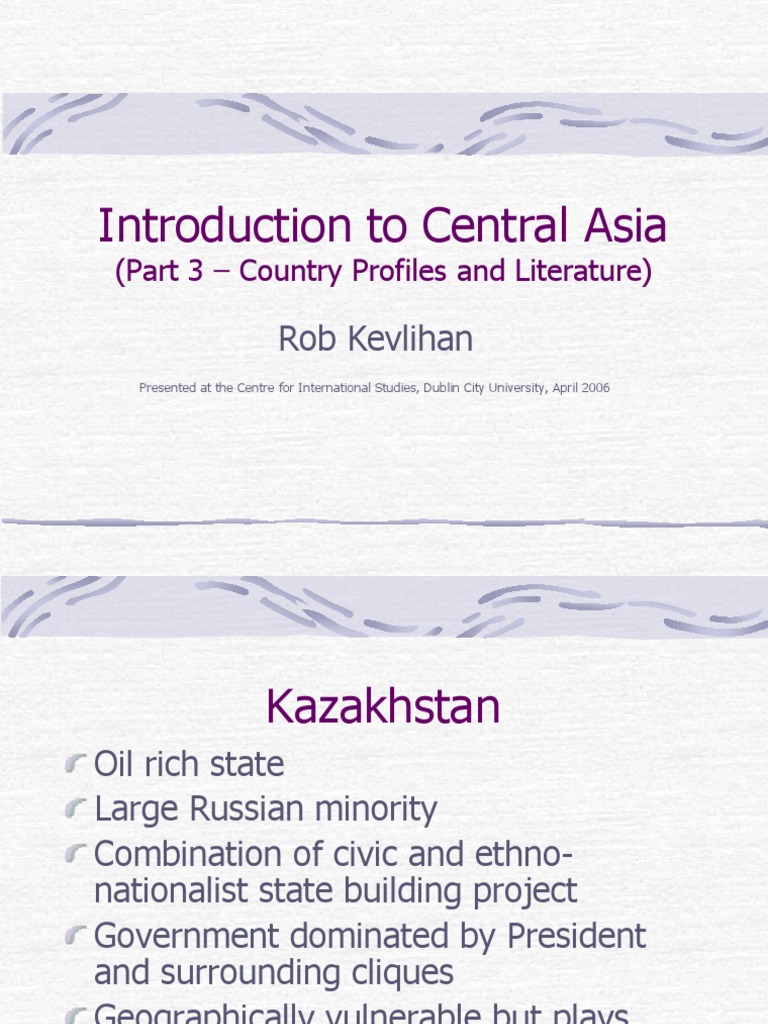 Introduction To Central Asia Part 3 Pdf Central Asia Uzbekistan