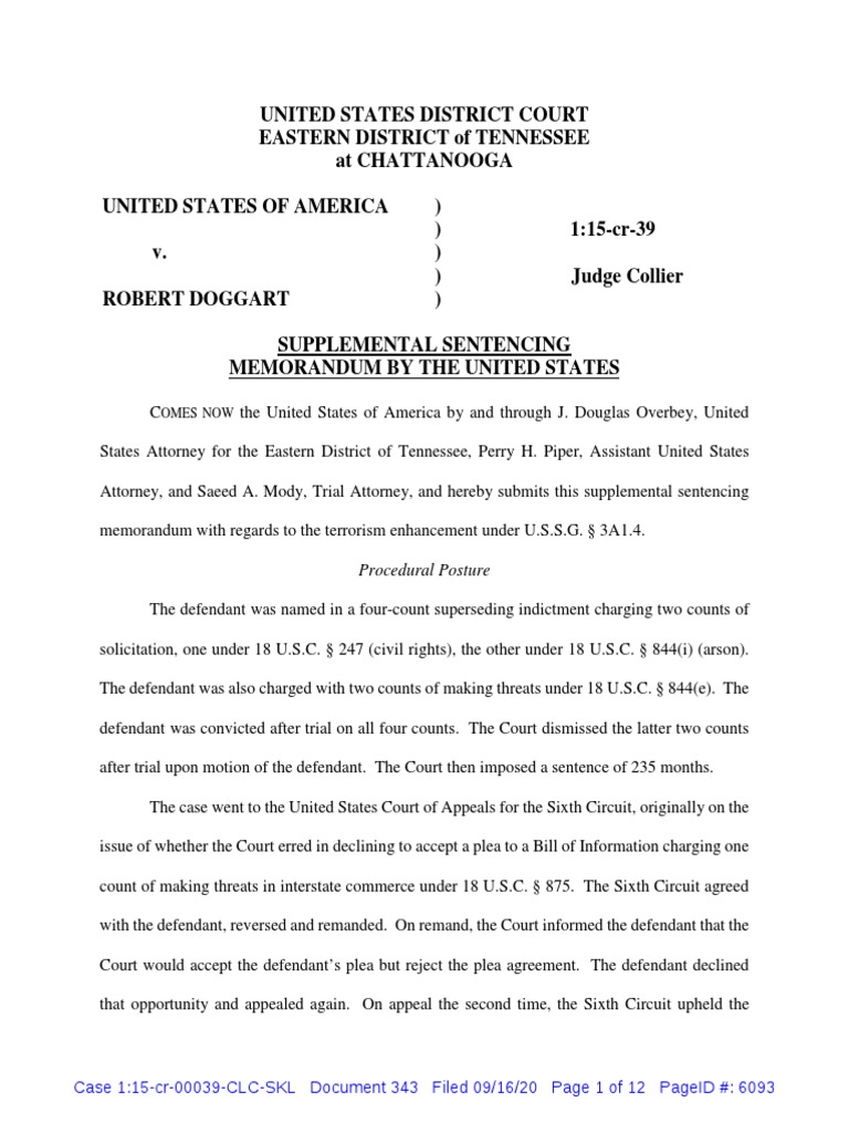 Supplemental Sentencing Memorandum | PDF | United States Federal ...
