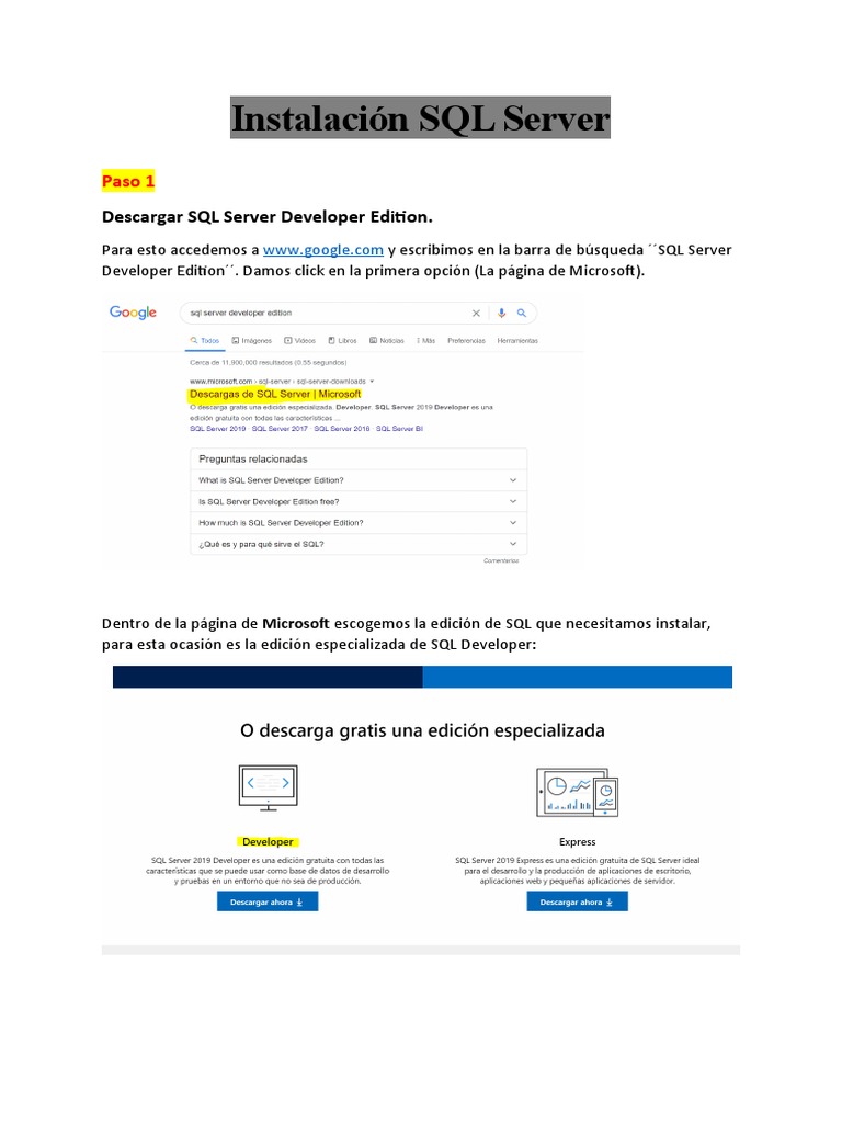 Instalación SQL Server | PDF | Servidor SQL de Microsoft | Ventana (informática)