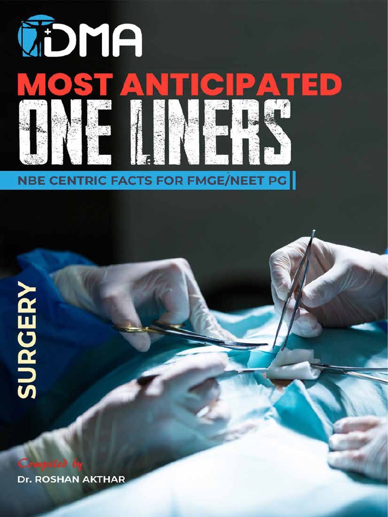 Surgery One Liners Imp Mci | PDF | Cancer | Kidney