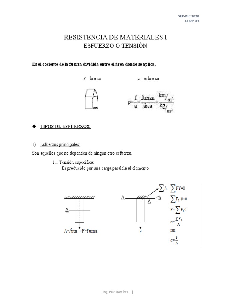 Resistencia de Materiales I Clase #3 | PDF | Resistencia de materiales ...