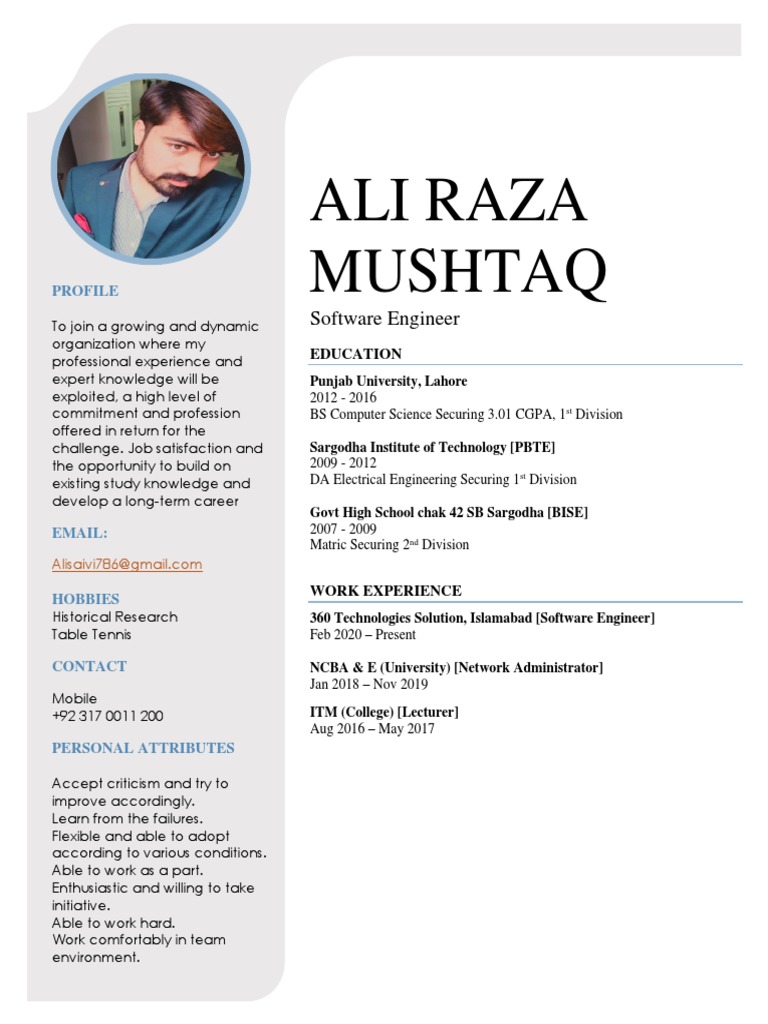 Ali Raza Mushtaq CV Sept 2020 | PDF | Microsoft Sql Server | Entity ...