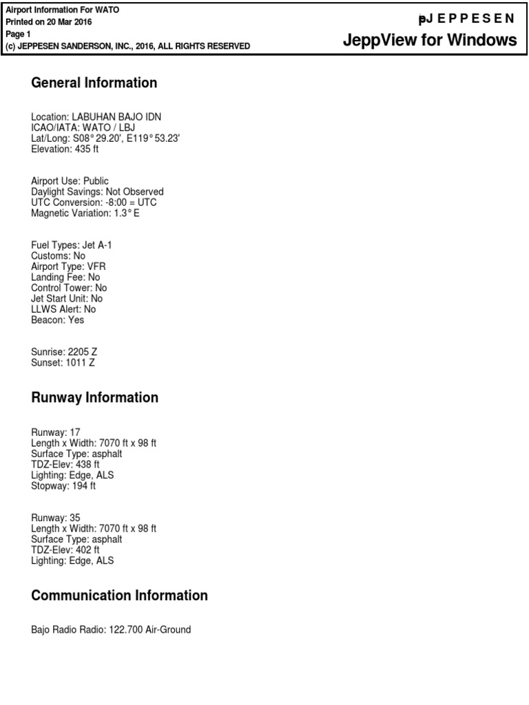 Jeppview For Windows: General Information General Information | PDF | Science & Mathematics