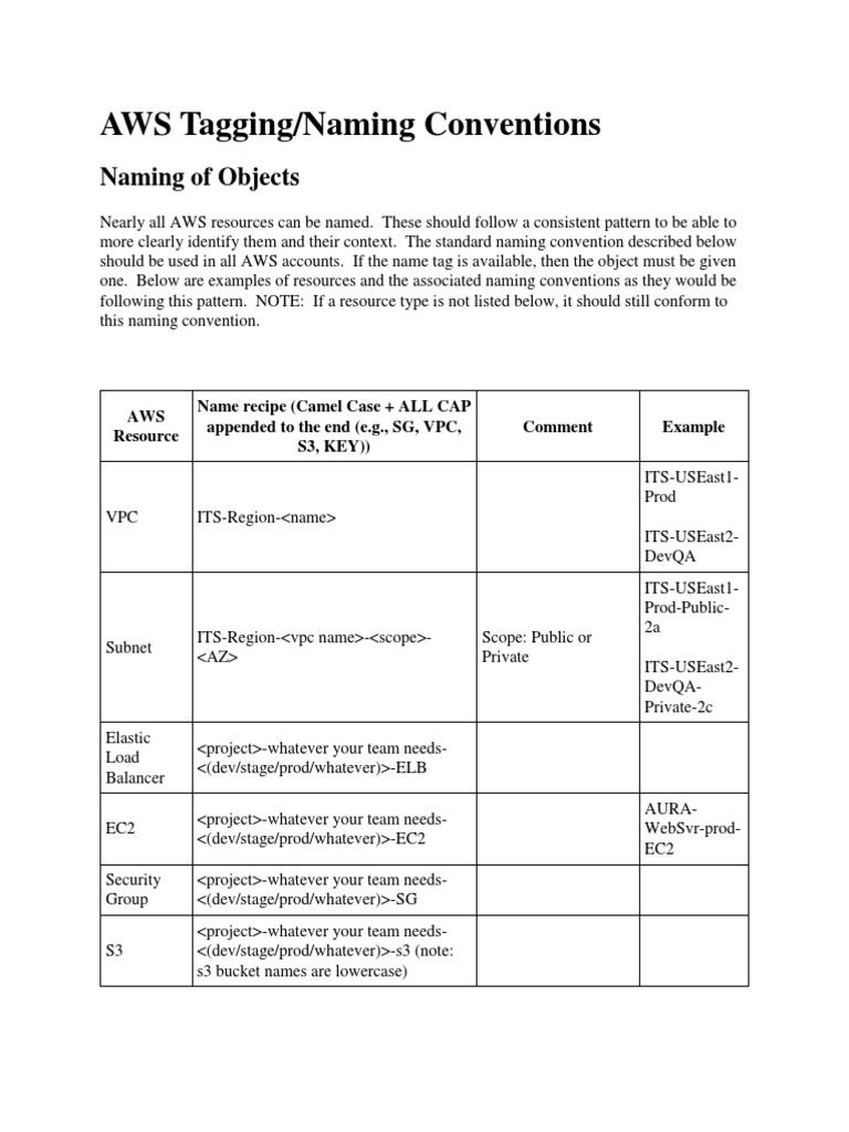 AWS+Tagging Naming+Conventions | PDF | Cyberspace | Computer Data