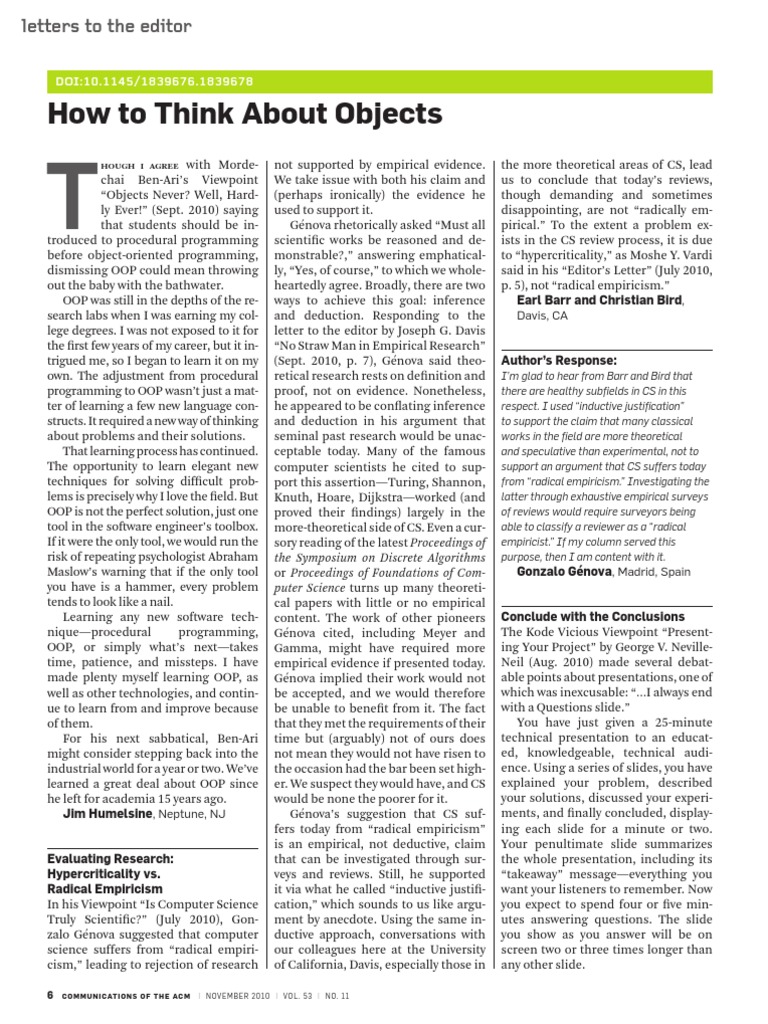 How To Think About Objects Pdf Empiricism Computer Science