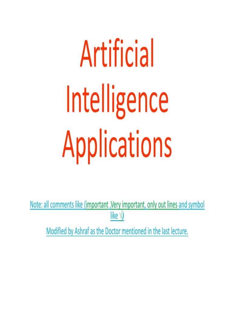 AI Applications and Expert Systems Overview | PDF | Artificial ...