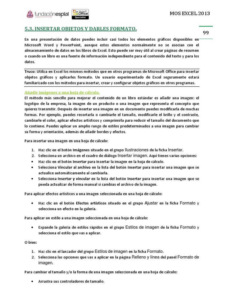 5.3 Insertar de Aplicar Formato A Objetos | Descargar gratis PDF ...