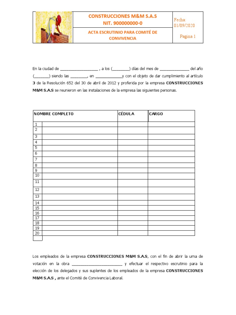 5.1 Acta ESCRUTINIO COCOLAB | PDF | Procedimiento parlamentario | Votación