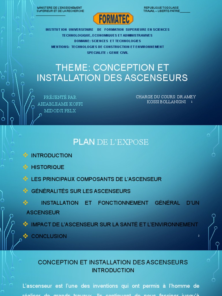 Presentation Exposé PGC | PDF | Ascenseur | Ingénierie civile