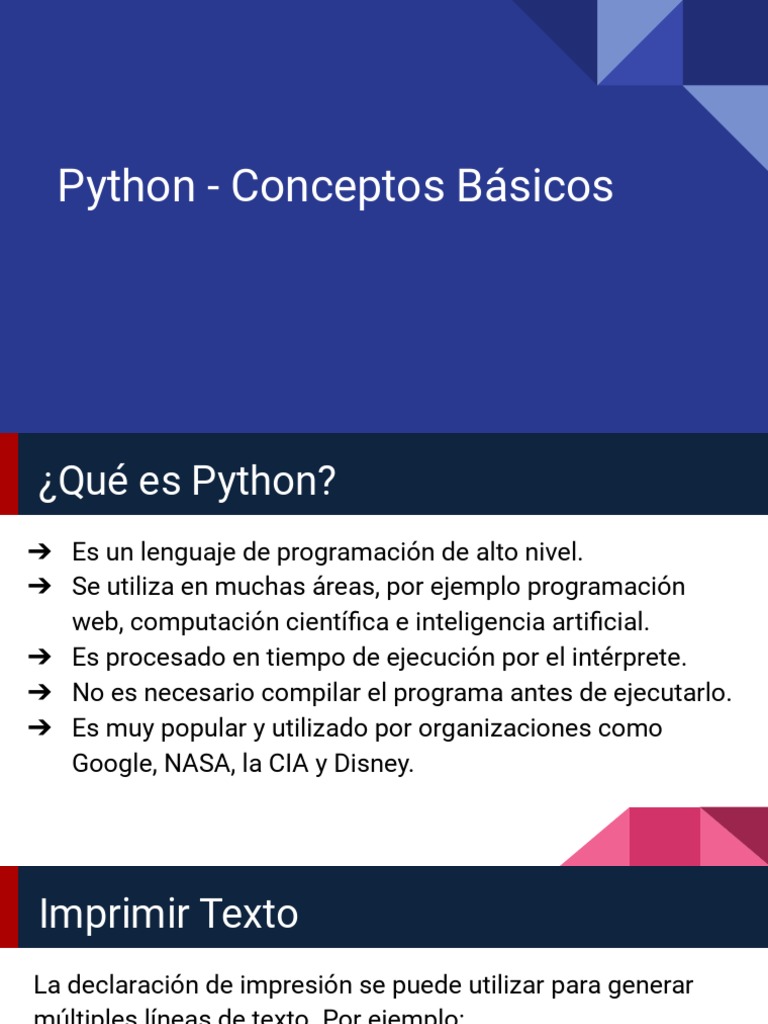 Python Conceptos Básicos Descargar Gratis Pdf División