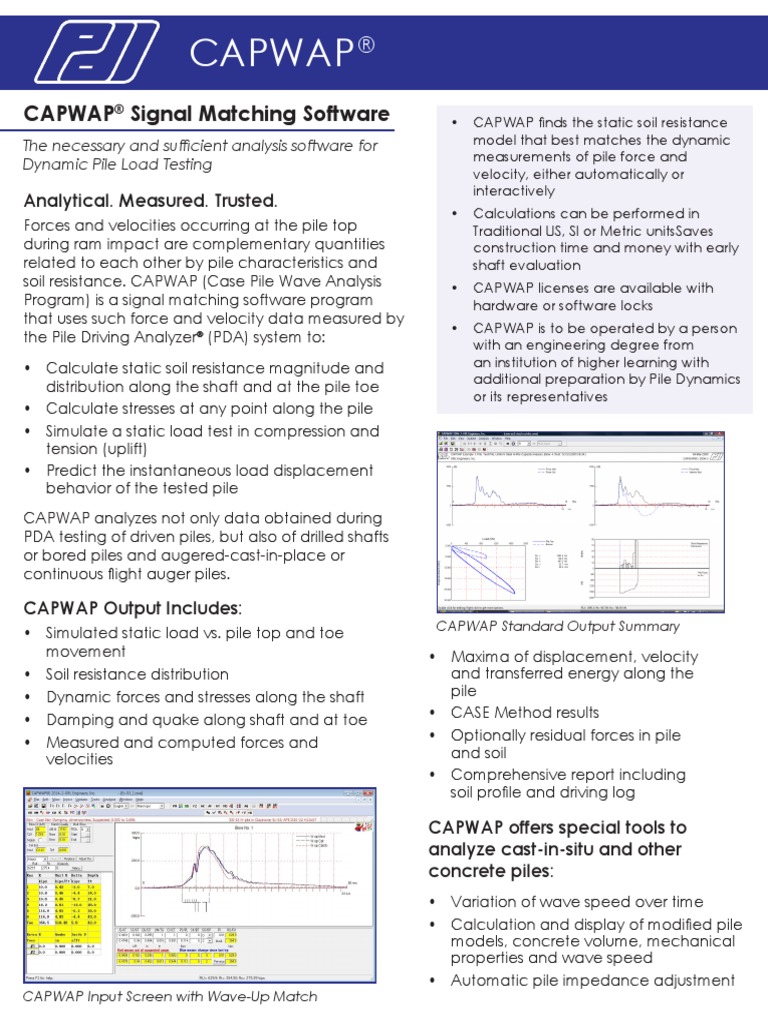 PDI CAPWAP Brochure | PDF | Deep Foundation | Velocity
