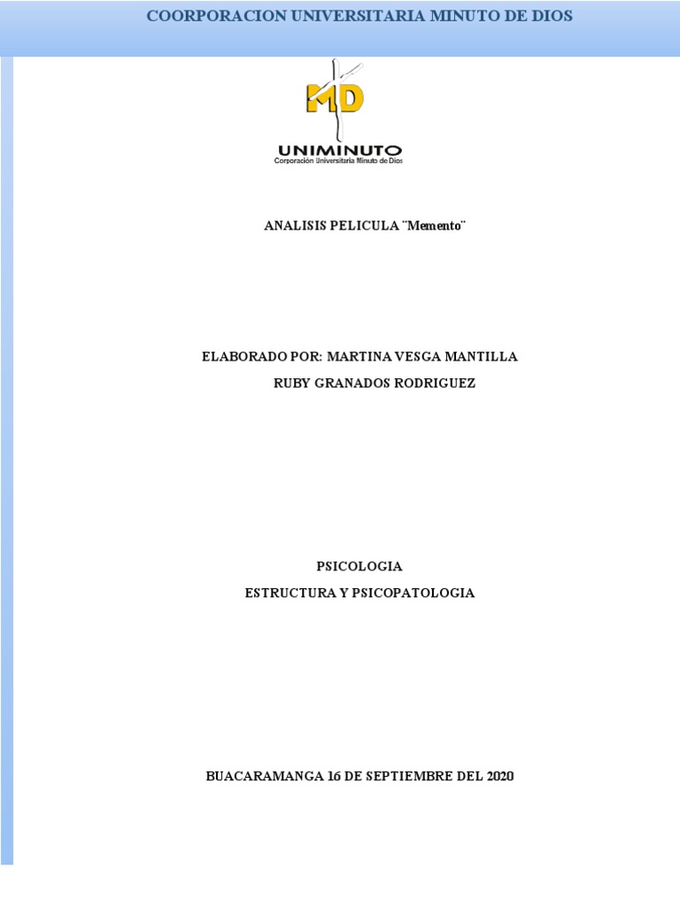 Analisis Pelicula Memento | PDF | Memoria | Lesión