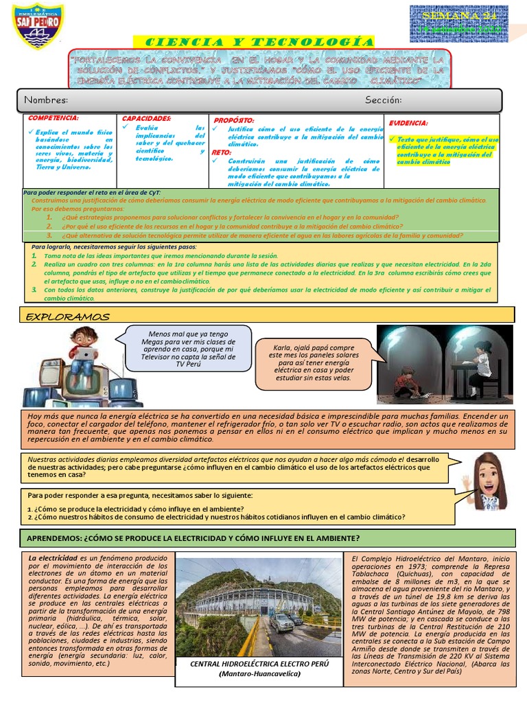 FICHA DE CyT 1RO Y 2DO - SEMANA 24 | PDF | Gases de efecto invernadero | Energía eólica