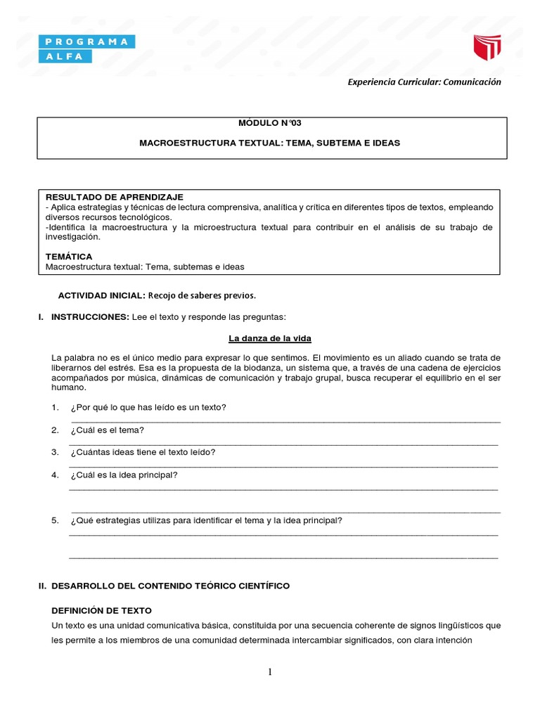 Módulo 03 - Tema, Subtemas e Ideas PDF | PDF | Alimentos | Gastronomía