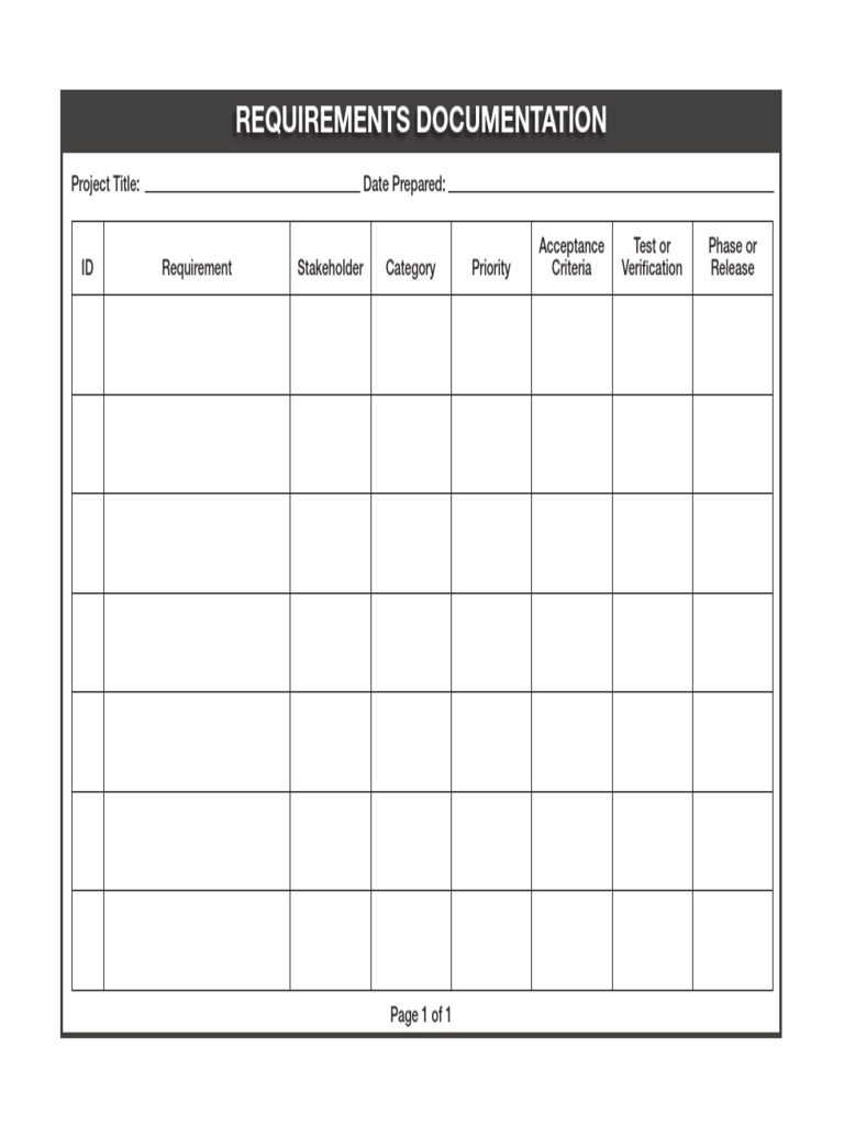 Requirements Documentation Template | PDF | Computers