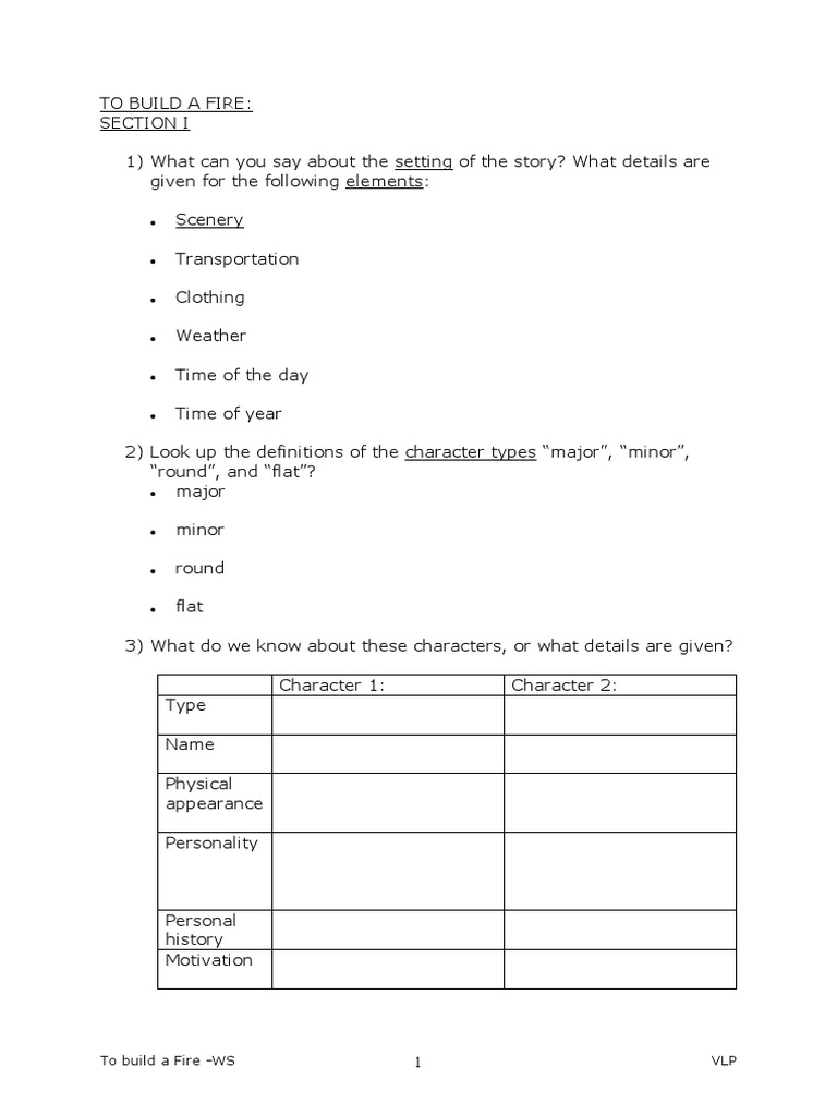 TO BUILD A FIRE Analysis | PDF