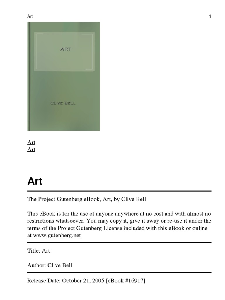 30352557-Art - CLIVE BELL | PDF | Aesthetics | Project Gutenberg