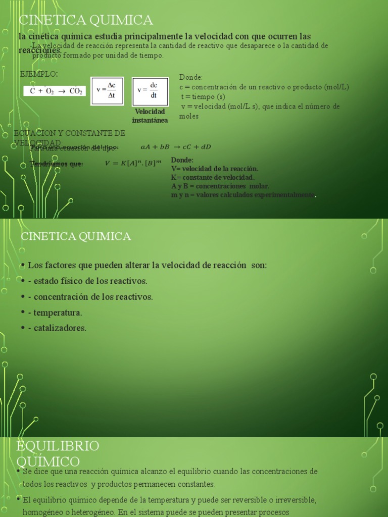 Cinética Química y Equilibrio Químico | PDF