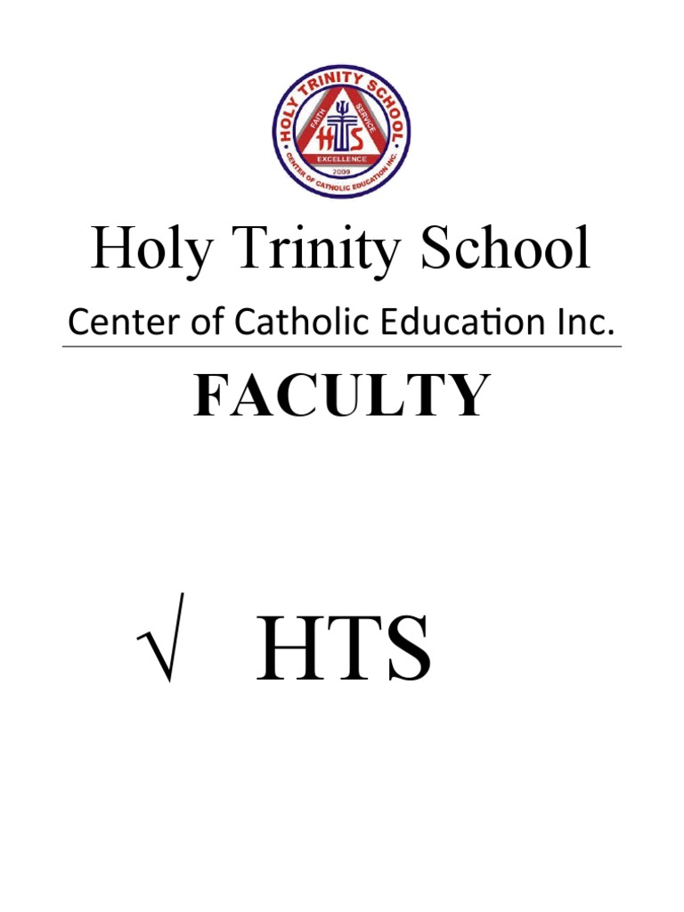 Holy Trinity School: Center of Catholic Education Inc | PDF