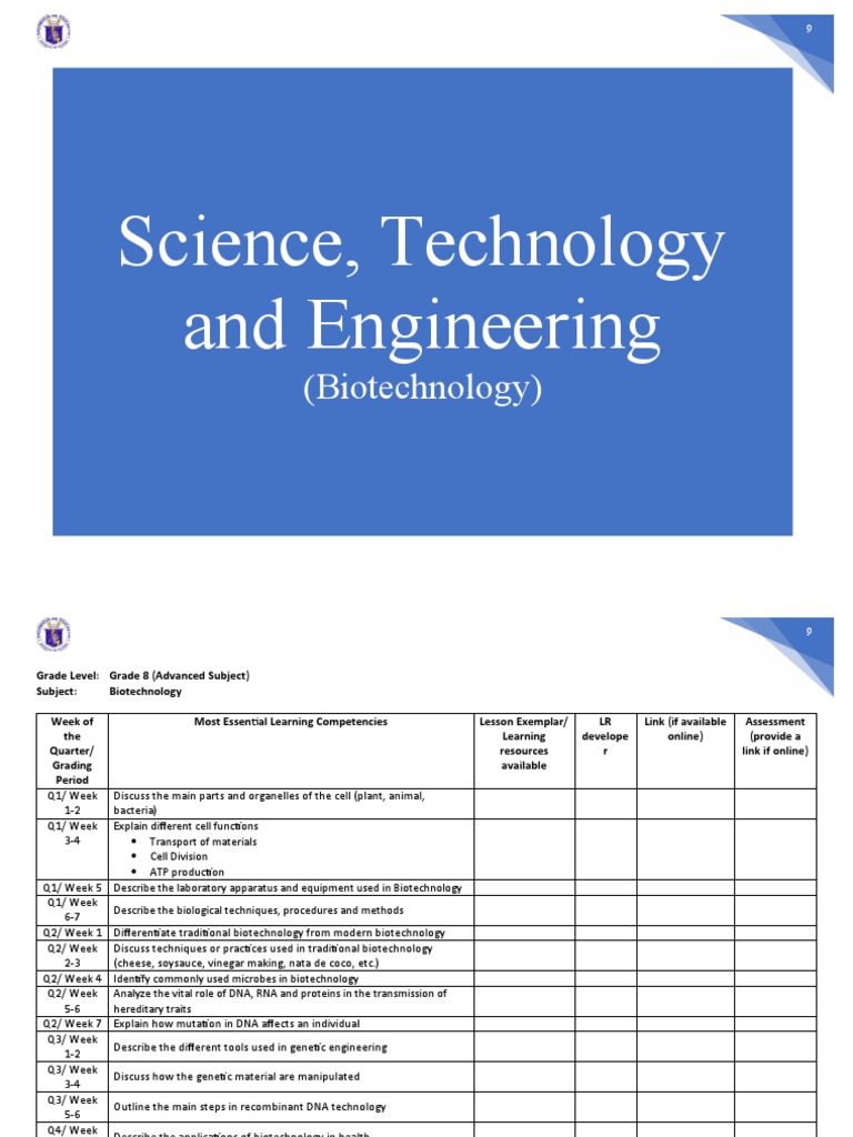 Science, Technology and Engineering: (Biotechnology) | PDF ...