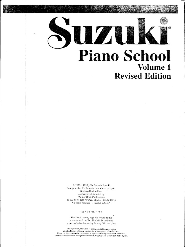 Suzuki Piano School Volume 1 | PDF