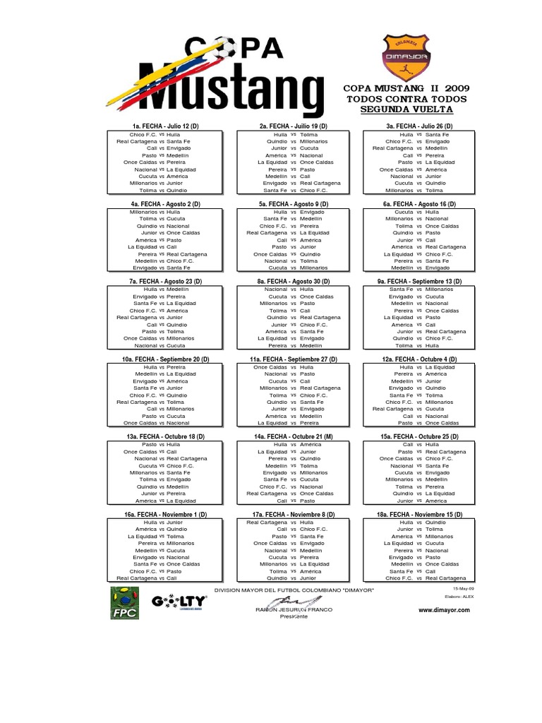 Copa Mustang II 2 Semestre | PDF | Asociación de equipos de fútbol ...