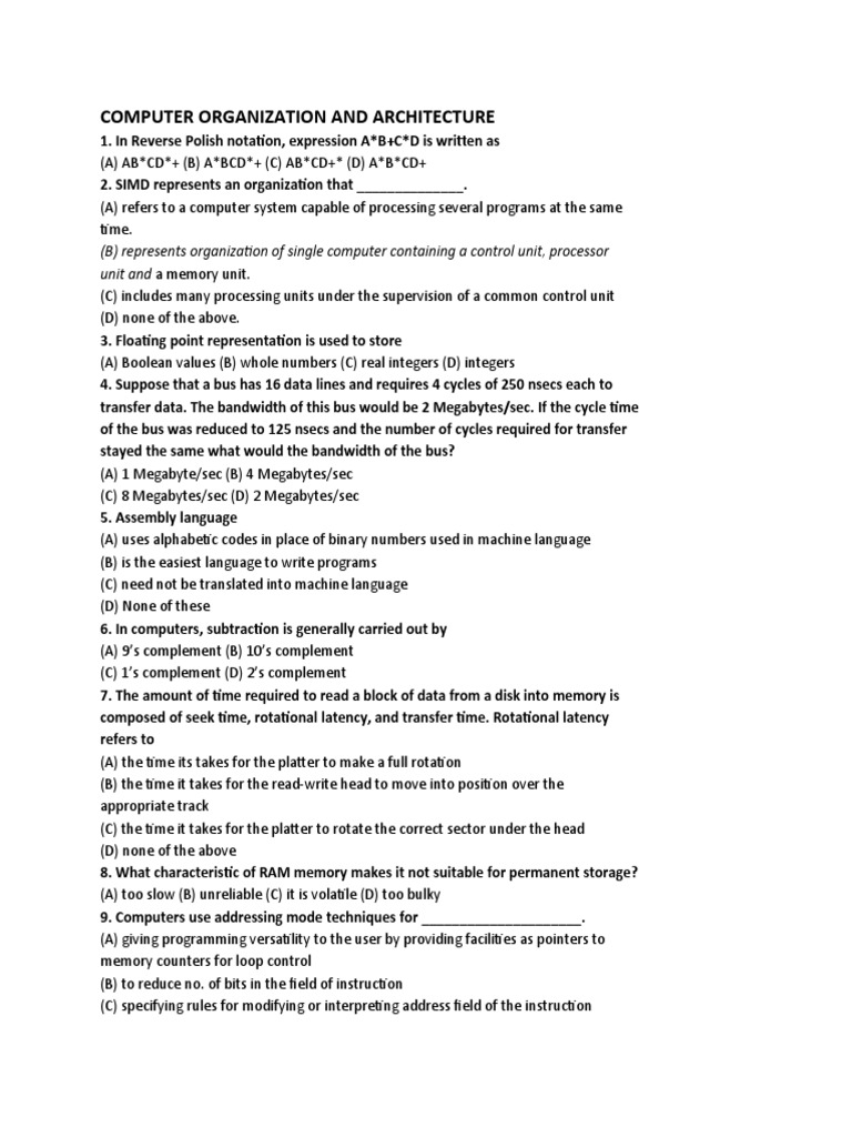 Computer Organization and Architecture | PDF | Computer Data Storage ...