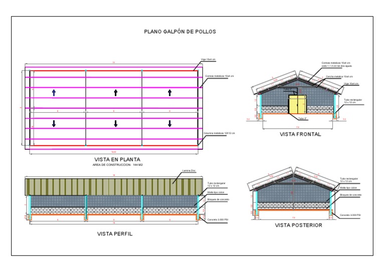 Plano Galpon Pollos | PDF | Naturaleza