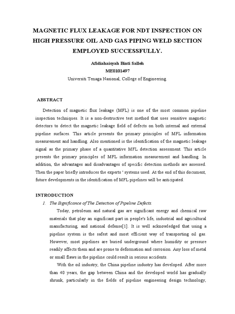 MFL inspection successfully detects oil and gas pipeline defects | PDF ...