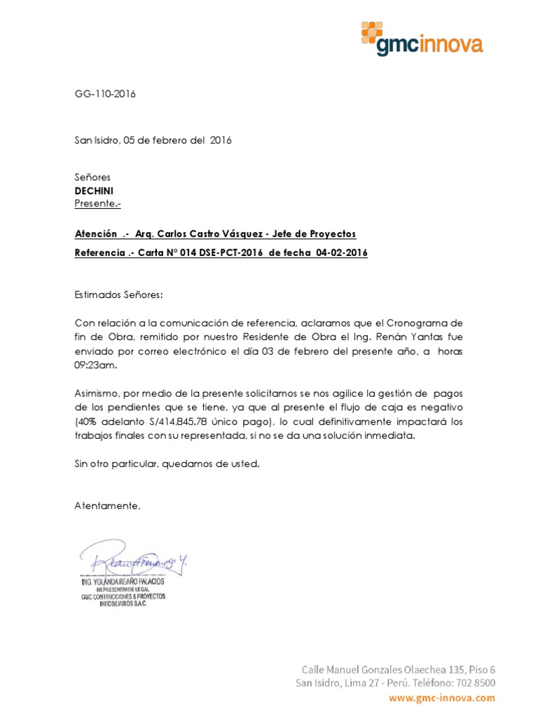 GG-110-2016 Carta Dechini | PDF