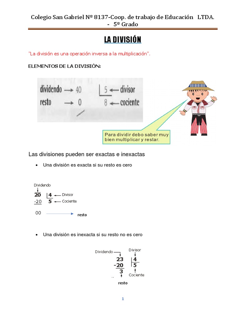 Las Operaciones-La Division | PDF | División (Matemáticas) | Sustracción