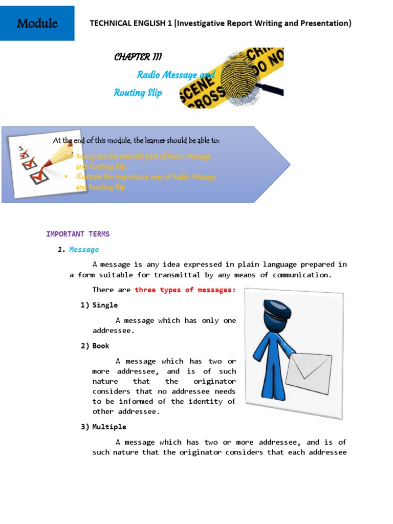 Chapter 3 - Radio Message and Routing Slip | PDF | Classified ...