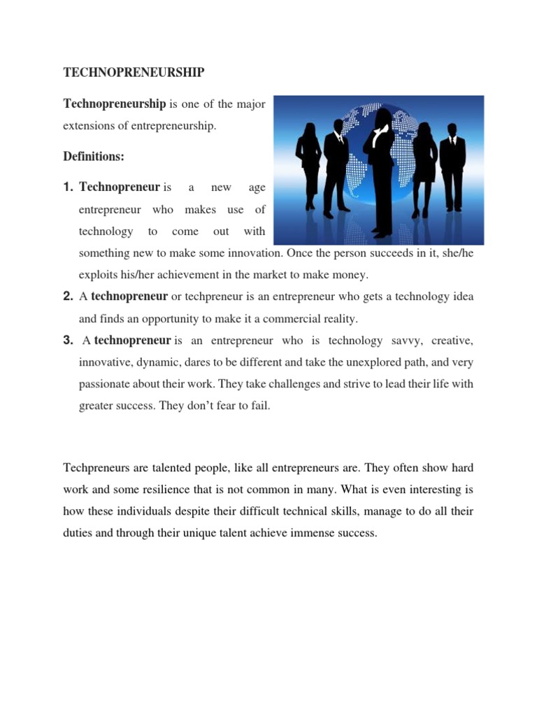 Understanding Technopreneurship Basics | PDF | Entrepreneurship | E ...