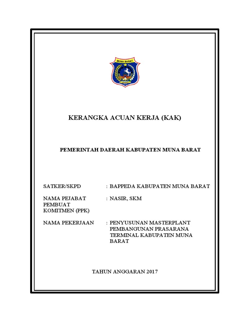 Kak Master Plan Terminal | PDF | Bisnis | Teknologi & Rekayasa