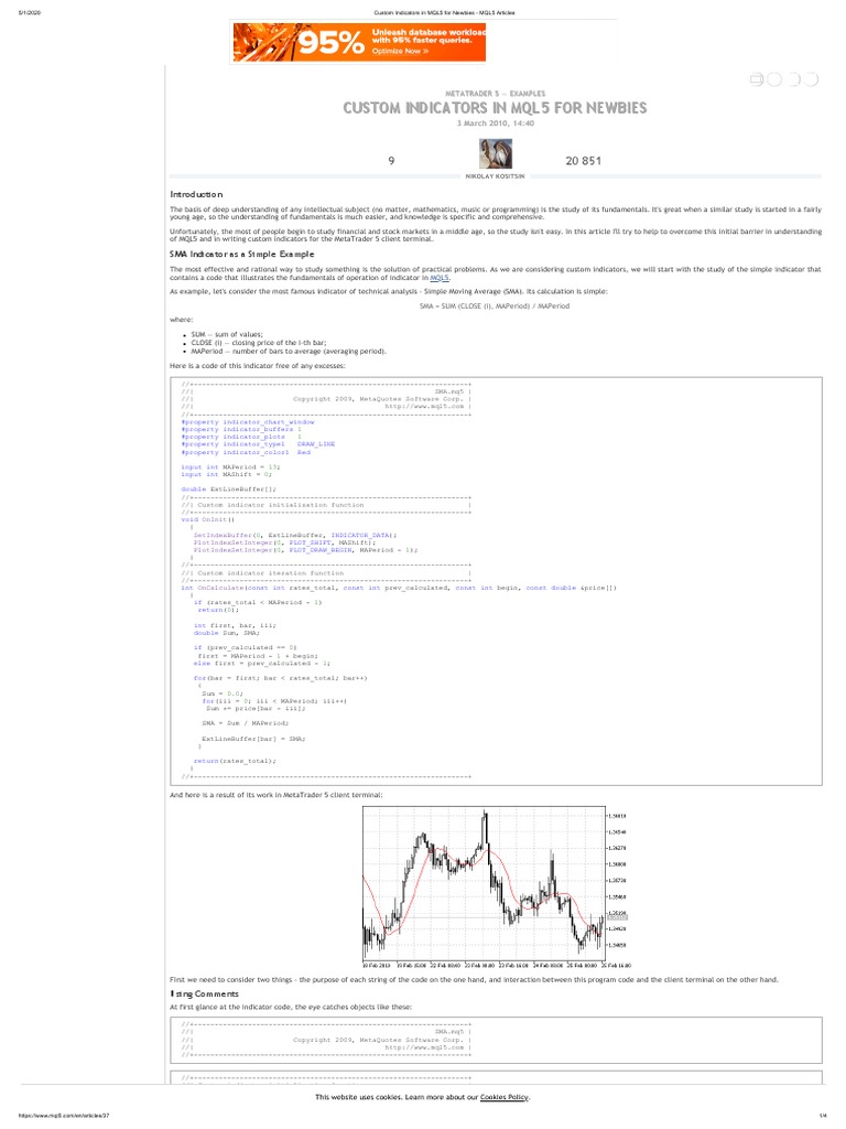 Custom Indicators In Mql5 For Newbies Pdf Subroutine Parameter Computer Programming 